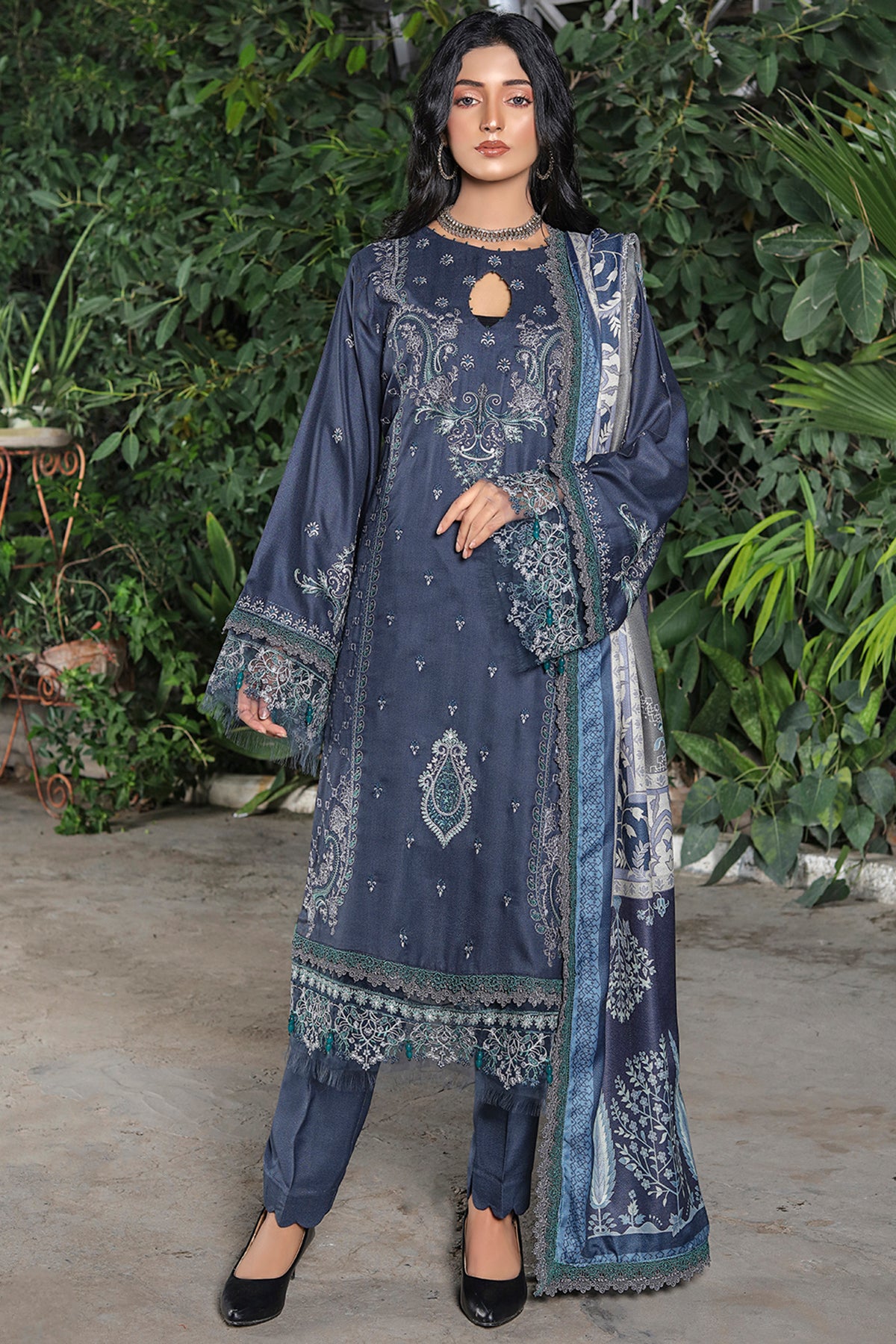 Zooj Original Samoan Heavy Embroidered 3PC Dhanak Suit - Zj036 – Natives